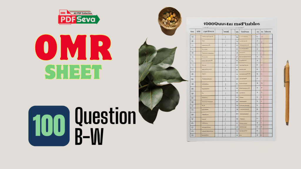 OMR Sheet 100 Questions Black and White PDF Free Download - PDFSeva