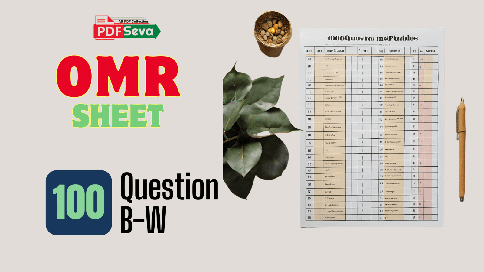 OMR Sheet 100 Questions Black and White PDF Free Download - PDFSeva